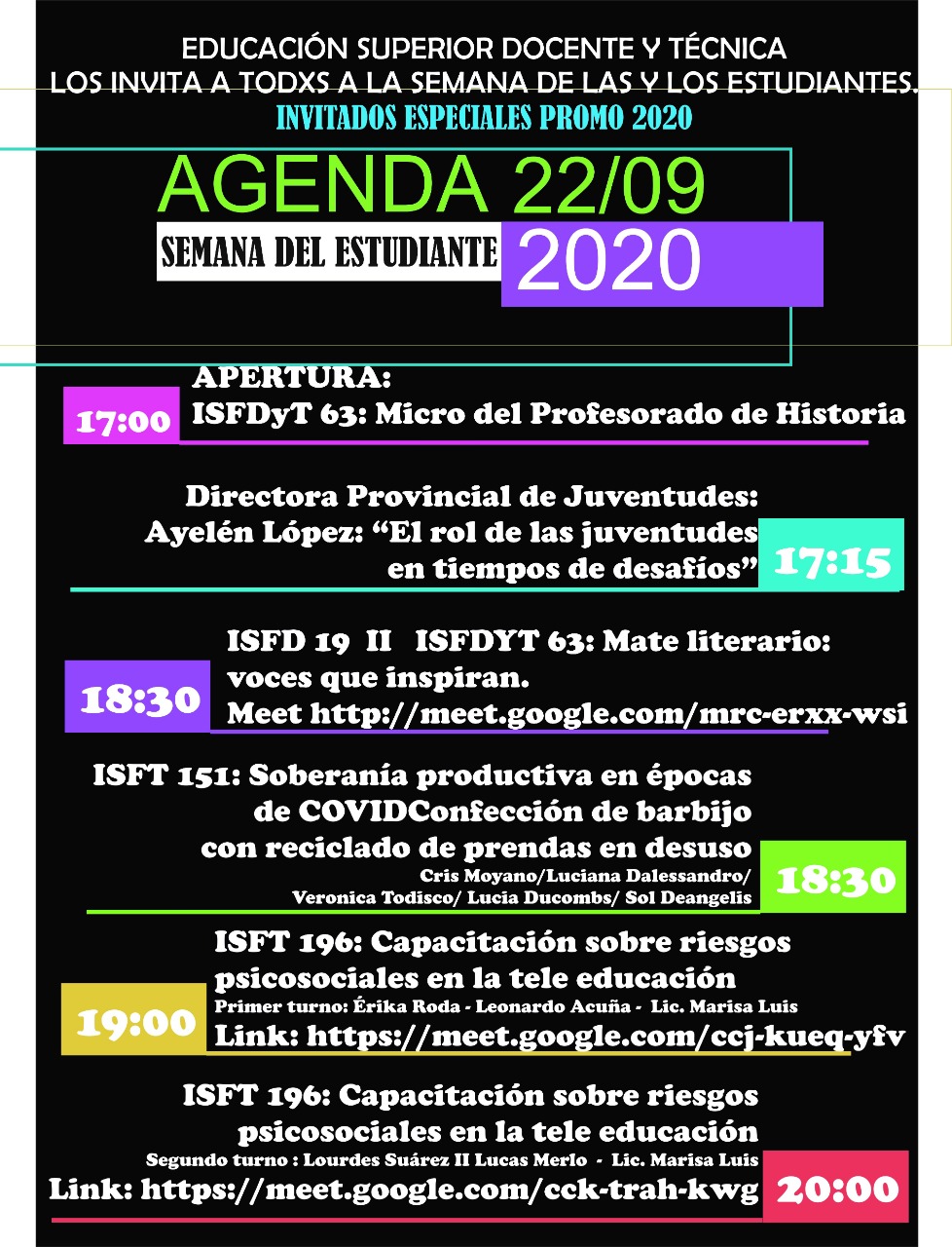 Semana del estudiante!!!! – Instituto Superior de Formación Docente Nº 84